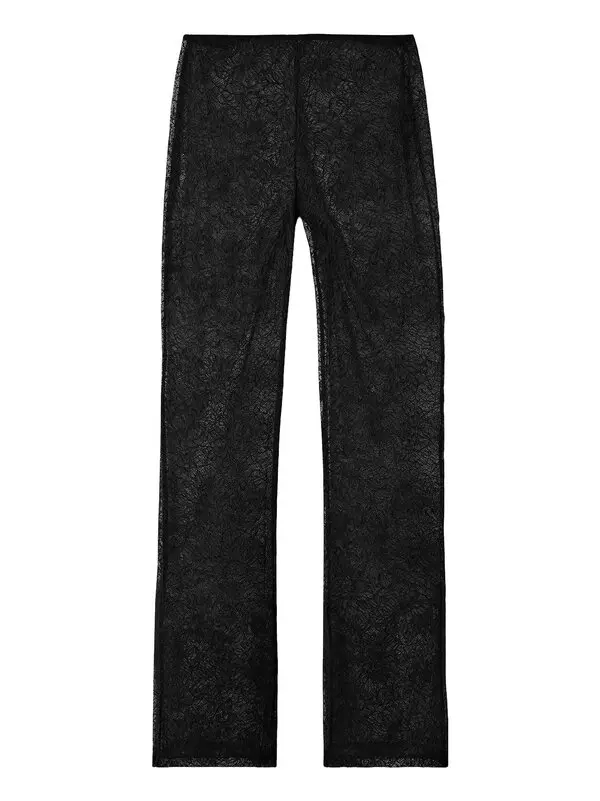 Skin Logan Recycled-lace Straight-leg Pants - Black