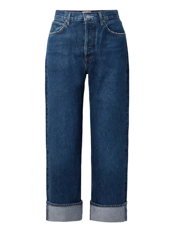 AGOLDE Fran Cropped Straight-leg Jeans - Blue