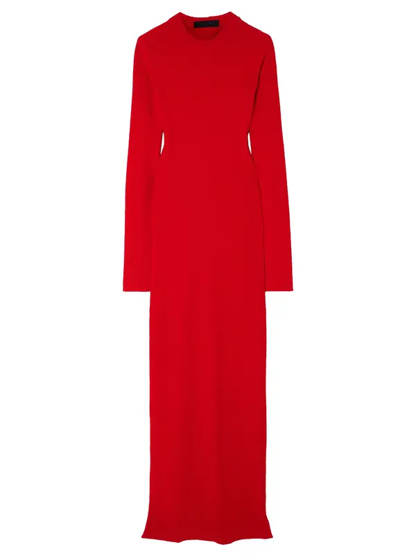 Proenza Schouler Lara Convertible Cutout Bouclé Maxi Dress - Red