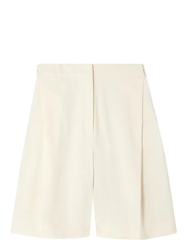 Tove Bella Pleated Linen-blend Shorts - Neutrals