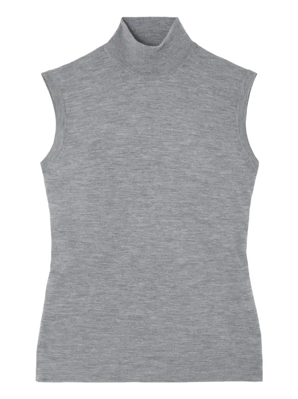 LISA YANG Lucy Cashmere Turtleneck Vest - Gray