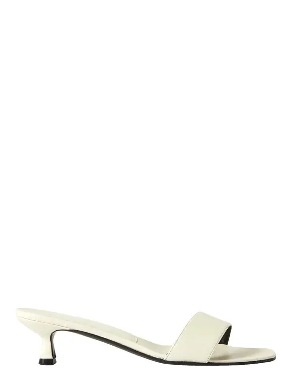 Loulou De Saison Net Sustain Elys Leather Mules - Neutrals