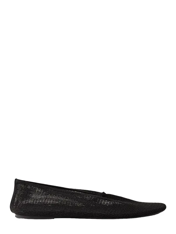 Khaite Maiden Crocheted Flats - Black