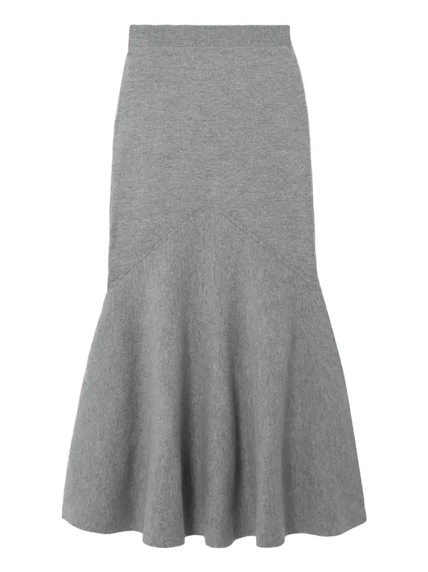 PATOU Wool-blend Midi Skirt - Gray