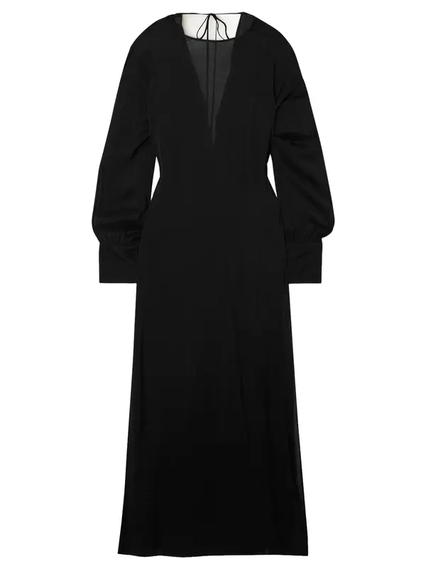 Bondi Born Net Sustain Cremona Knotted Midi Dress - Black