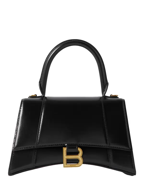 Balenciaga Hourglass Small Leather Tote - Black