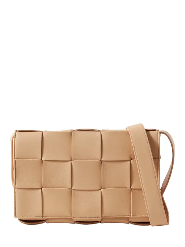 Bottega Veneta Cassette Medium Intrecciato Leather Shoulder Bag - Neutrals
