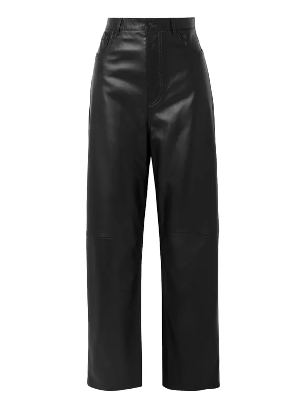 Wardrobe.NYC Leather Wide-leg Trousers - Black