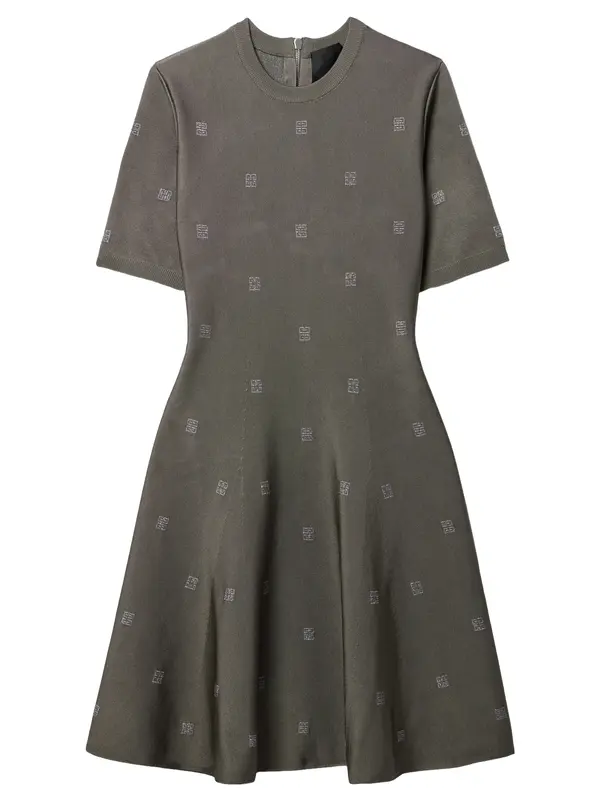 Givenchy 4g Stretch Jacquard-knit Mini Dress - Gray