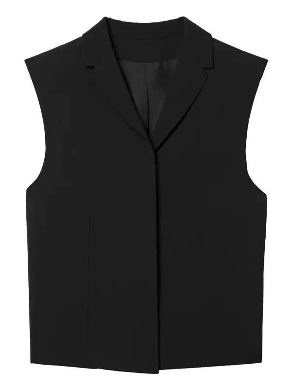THE ROW Vestina Crepe Vest - Black