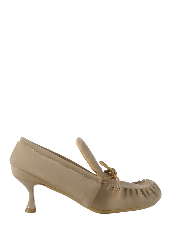 JW Anderson Leather-trimmed Suede Pumps - Brown