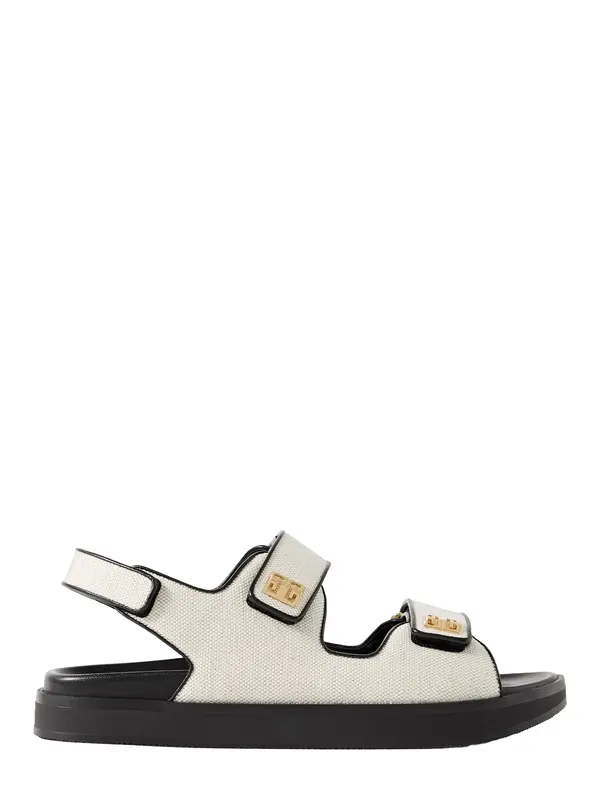 Givenchy 4g Logo Canvas Sandals - Neutrals