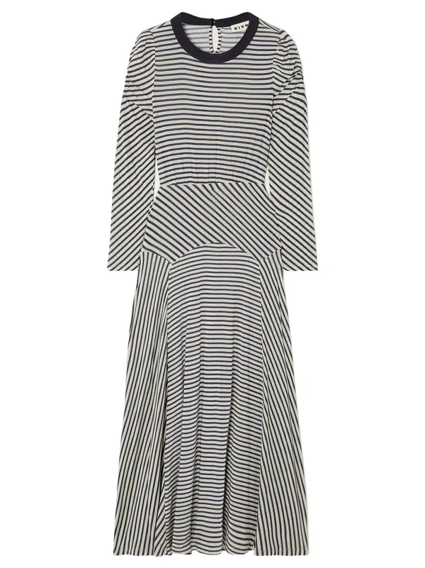 Rixo Cerise Striped Midi Dress - Multi