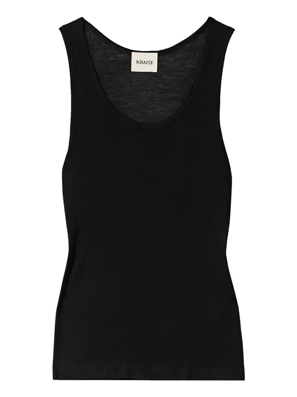 Khaite Johnnie Ribbed-knit Tank - Black