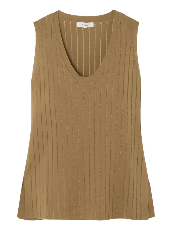 CASASOLA Alma Ribbed Tank - Green