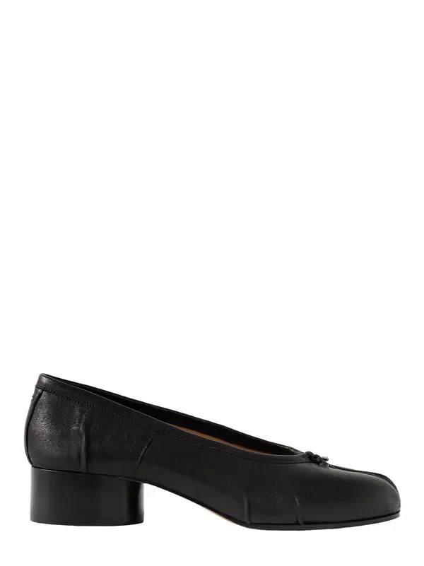 MAISON MARGIELA Tabi Ballerina Leather Pumps - Black