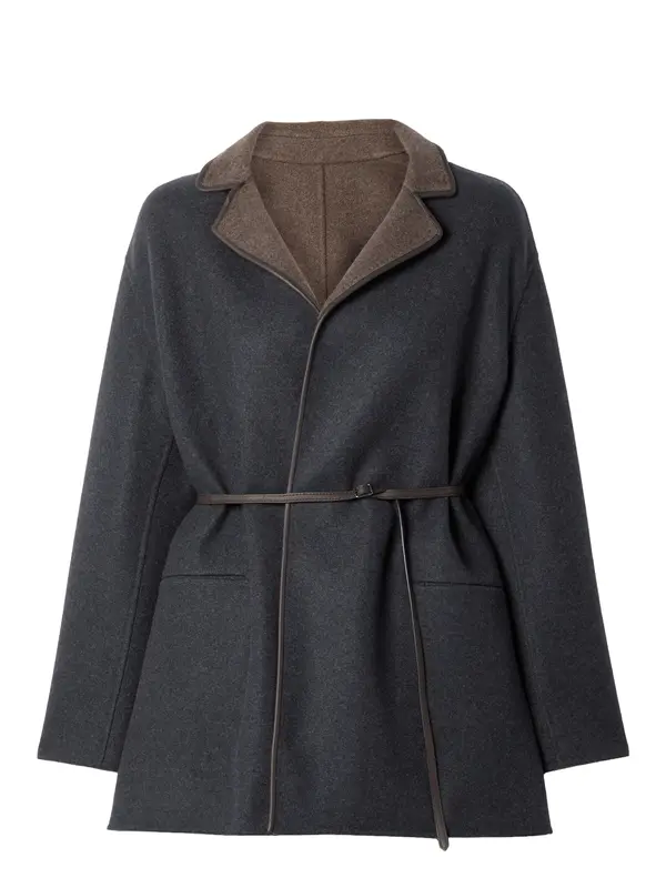 Loro Piana Jimi Reversible Belted Cashmere-blend Jacket - Gray
