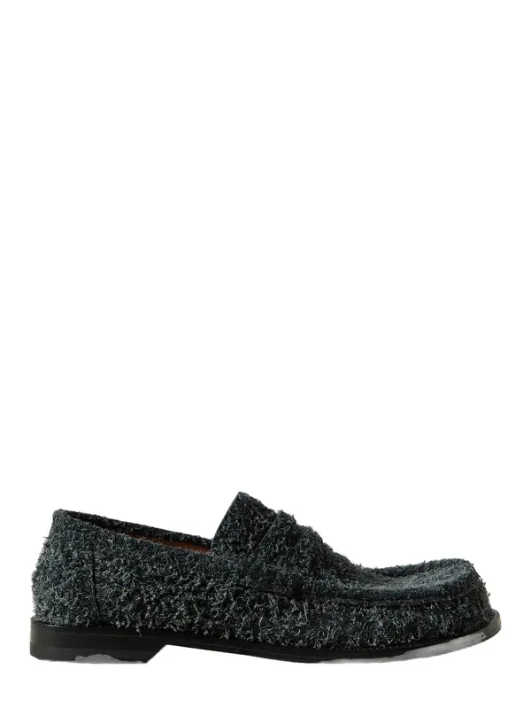 Loewe Campo Brushed Suede Loafers - Gray