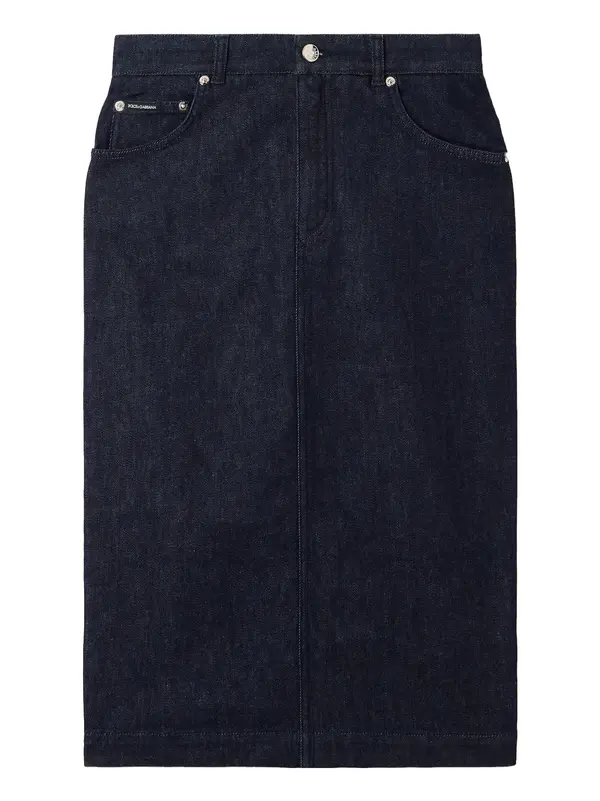 Dolce & Gabbana Stretch-denim Pencil Skirt - Blue