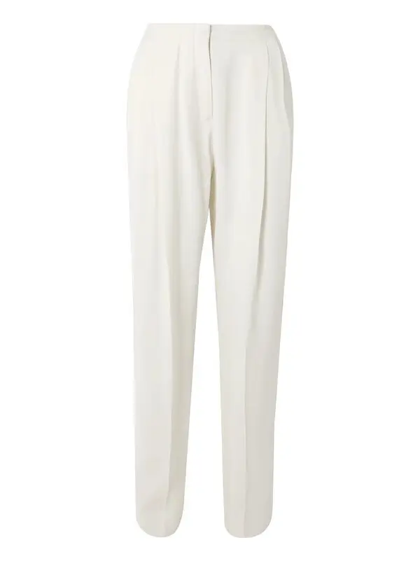 Tove Emery Pleated Crepe Pants - Neutrals