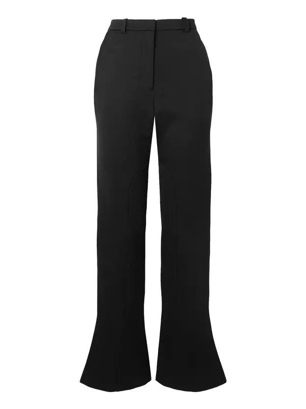 WALES BONNER Coltrane Wool-blend Drill Flared Pants - Black