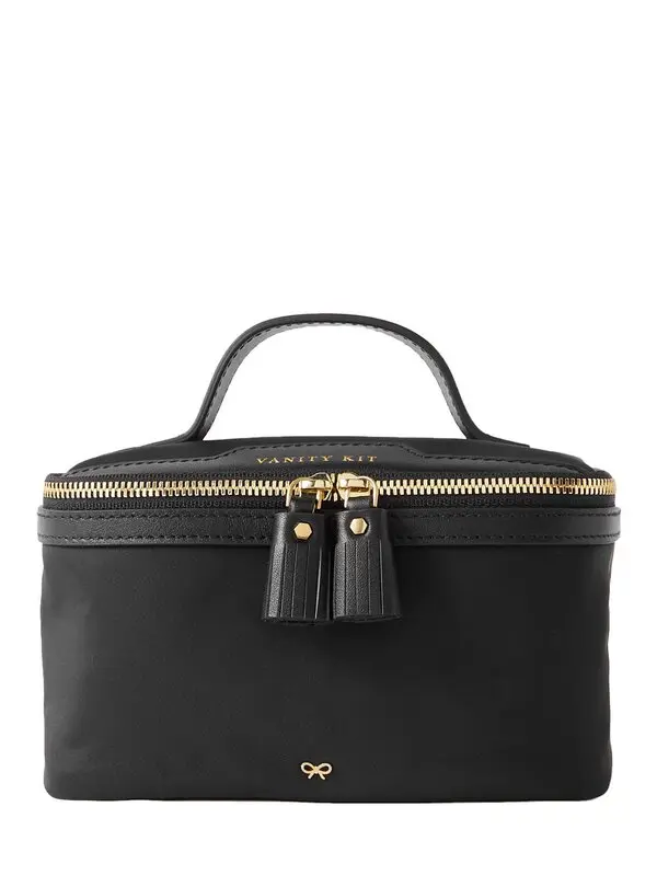 ANYA HINDMARCH Vanity Kit Small Leather-trimmed Econyl Cosmetics Case - Black