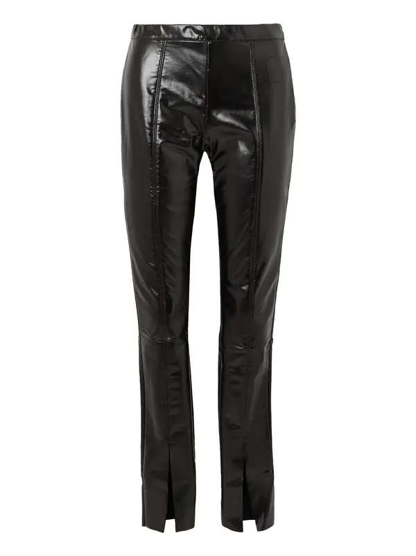 Rick Owens Coated Cotton-blend Skinny Pants - Black