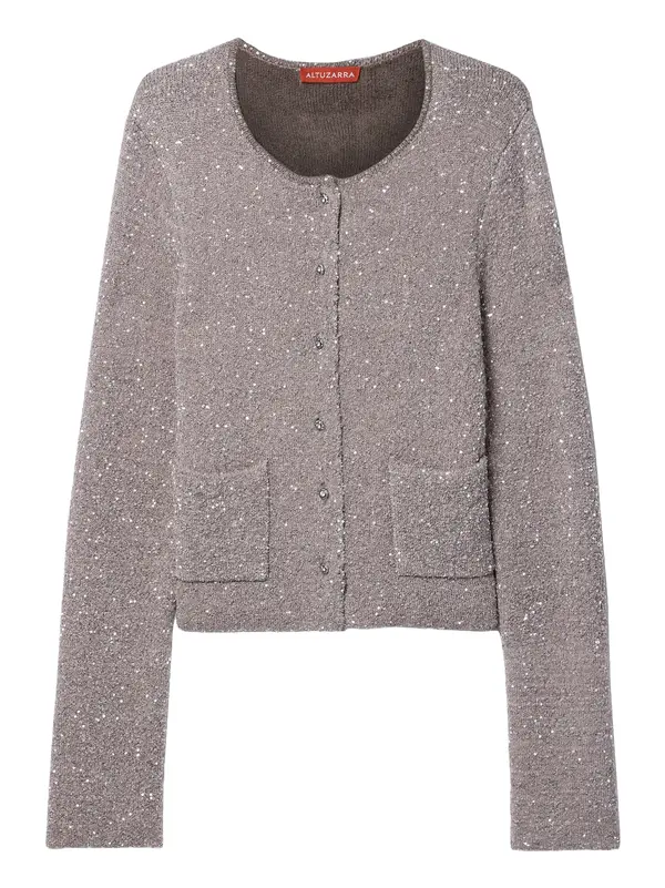 Altuzarra Welles Sequin-embellished Cardigan - Silver