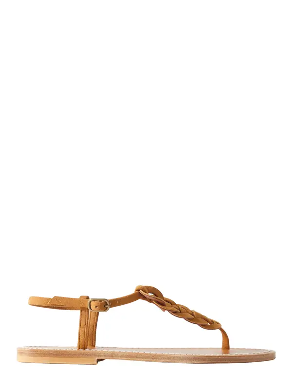 K.JACQUES Lemovis Woven Suede Sandals - Brown