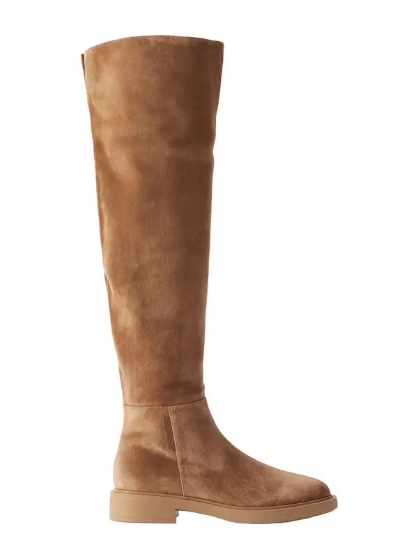 GIANVITO ROSSI Lexington Suede Over-the-knee Boots - Neutrals