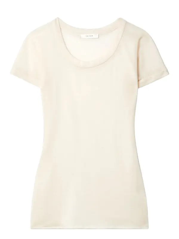 THE ROW Analyn Cashmere T-shirt - Neutrals