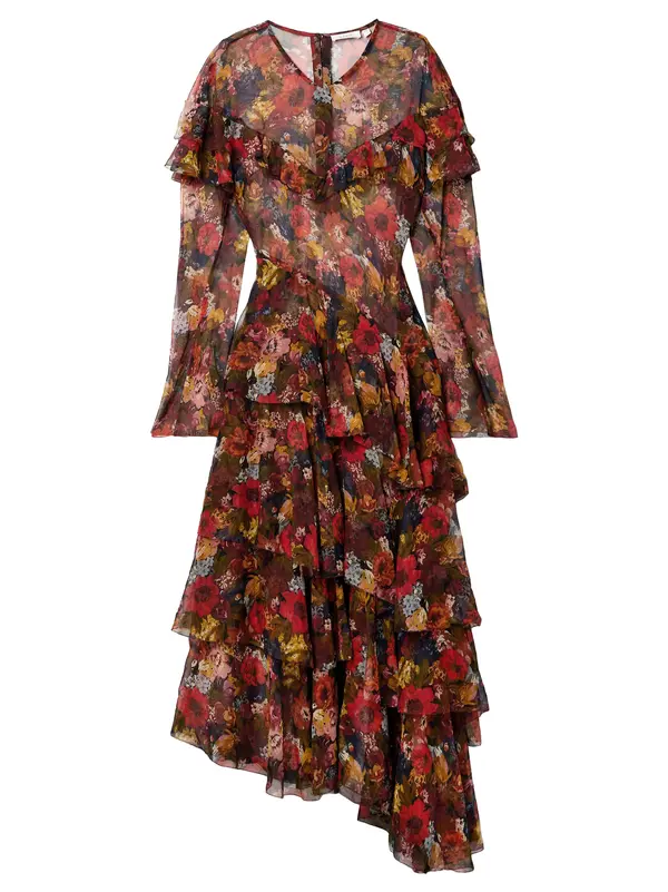 DÔEN Alouette Floral-print Silk-georgette Midi Dress - Multi