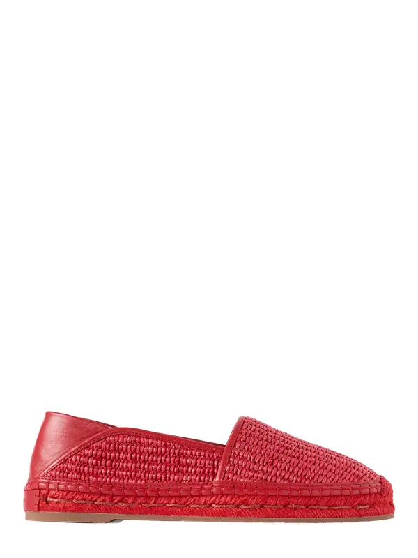 Manolo Blahnik Espadra Raffia Espadrilles - Red