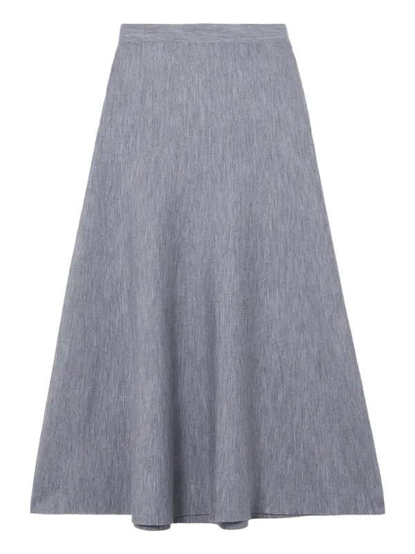 Gabriela Hearst Freddie Wool, Cashmere And Silk-blend Midi Skirt - Gray