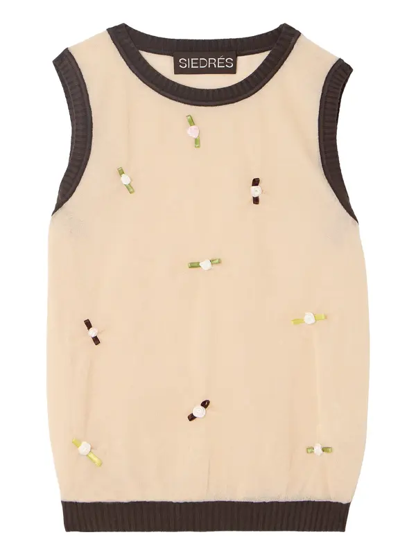 SIEDRES Teti Appliquéd Knitted Tank - Multi