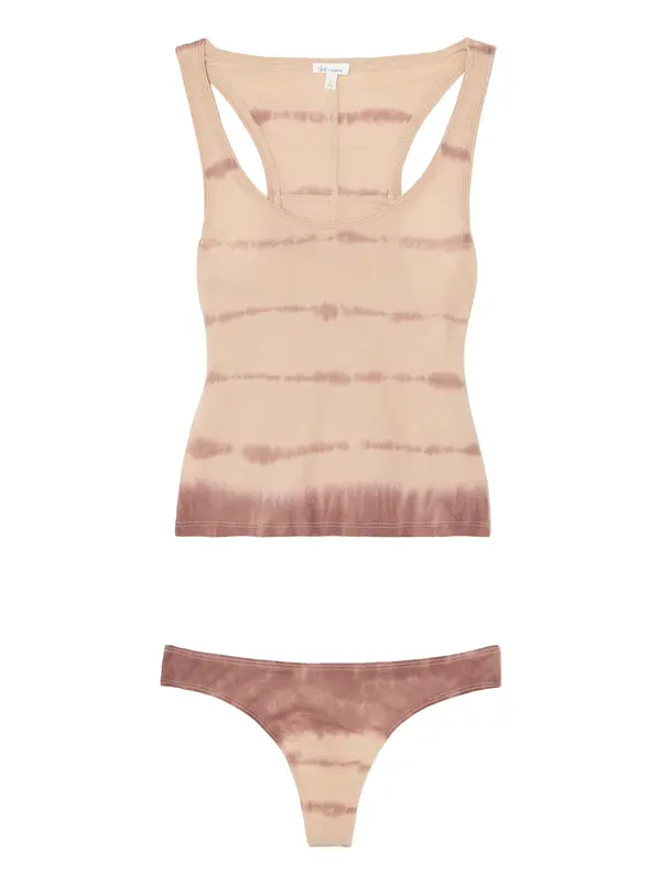 Skin Tie-dyed Tank And Thong Set - Multi