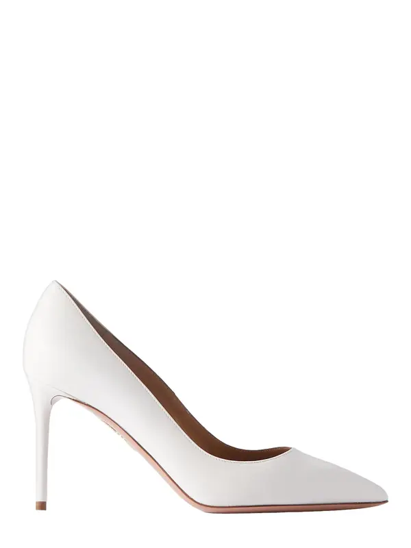 AQUAZZURA Purist 85 Leather Pumps - White