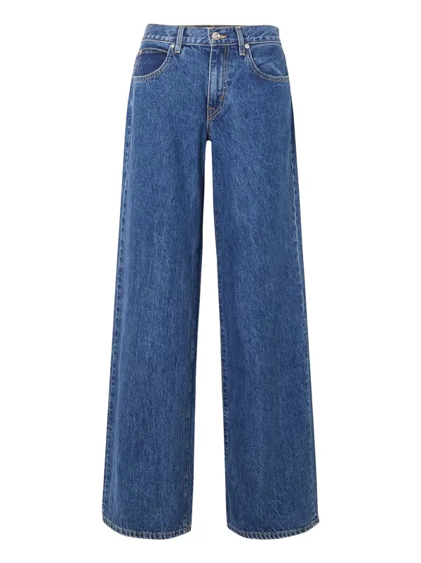 SLVRLAKE Net Sustain Mica Low-rise Wide-leg Jeans - Blue
