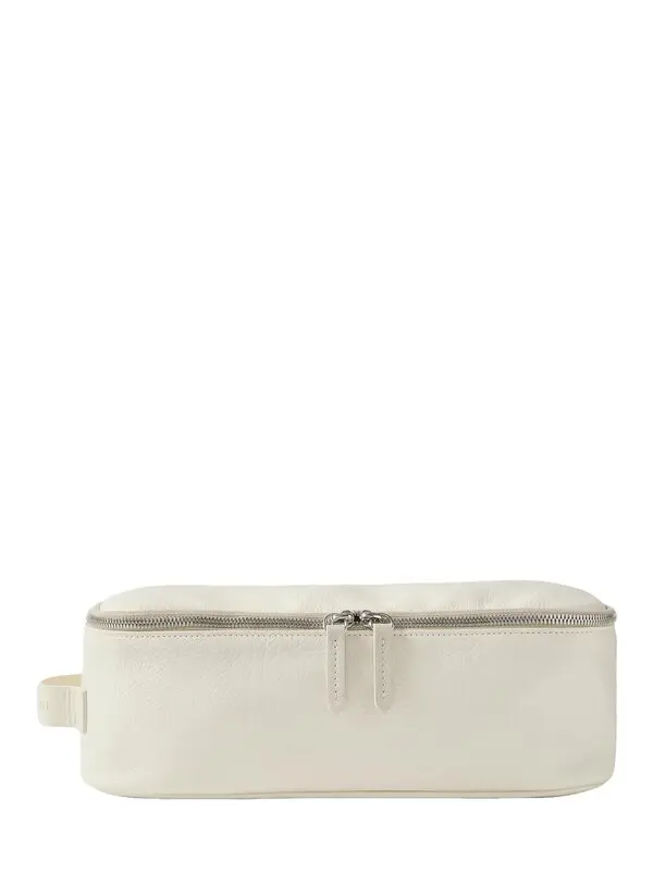 Brunello Cucinelli Textured Leather Cosmetic Case - White