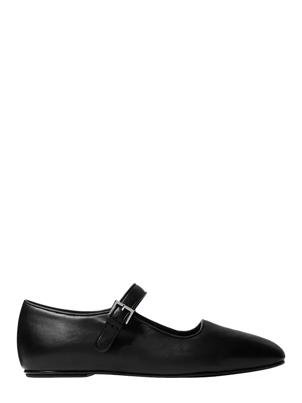 THE ROW Ava Leather Ballet Flats - Black