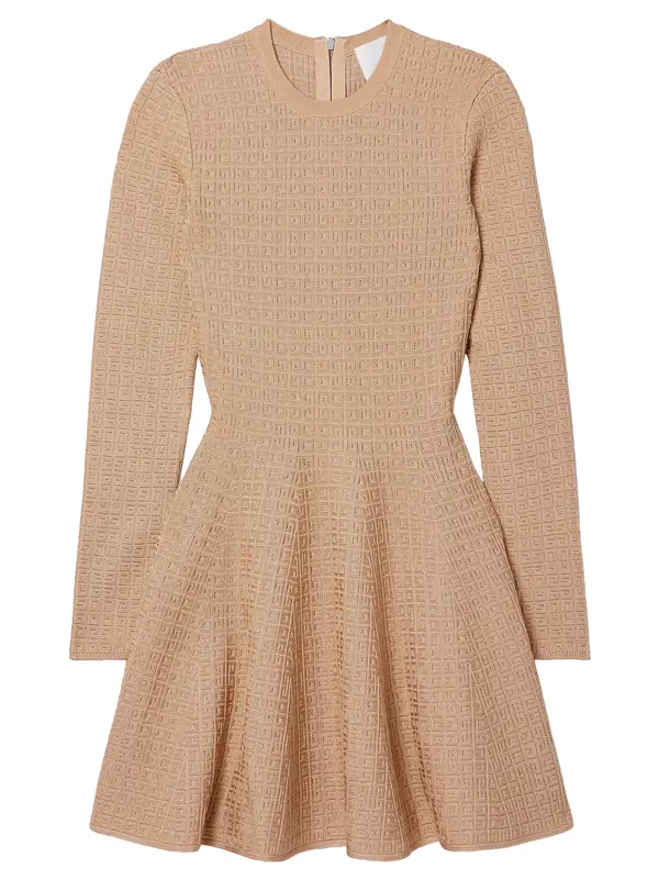 Givenchy Jacquard-knit Mini Dress - Brown