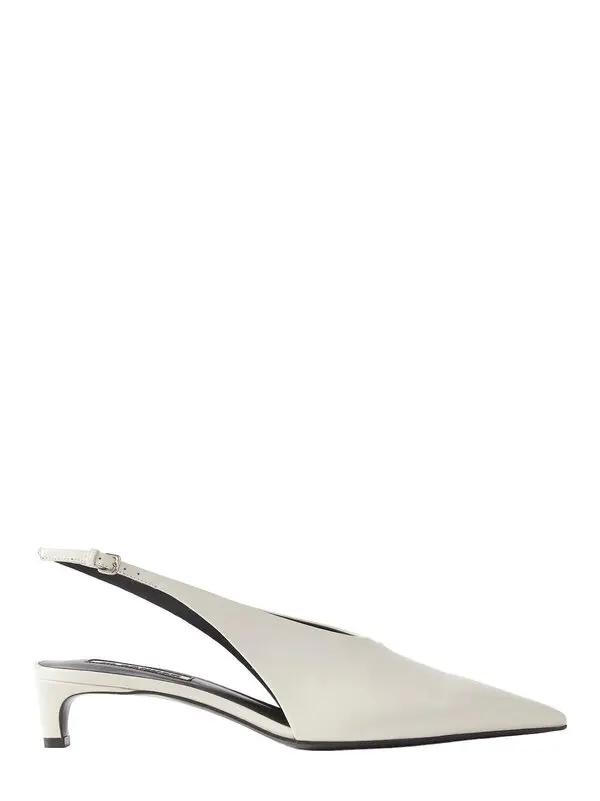 JIL SANDER Leather Slingback Pumps - Neutrals