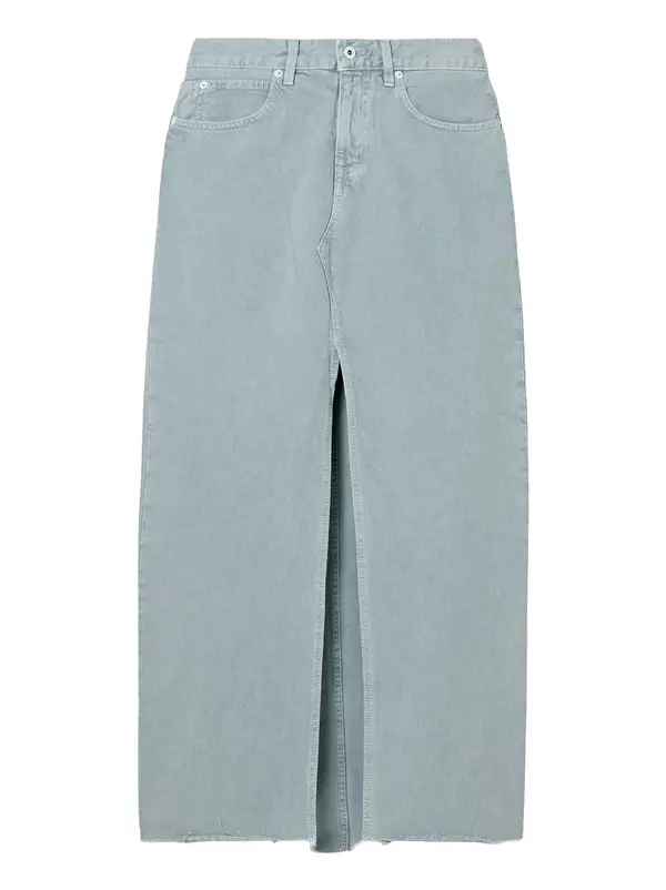 SLVRLAKE Frayed Denim Maxi Skirt - Blue