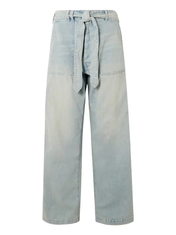 R13 Belted High-rise Wide-leg Jeans - Blue