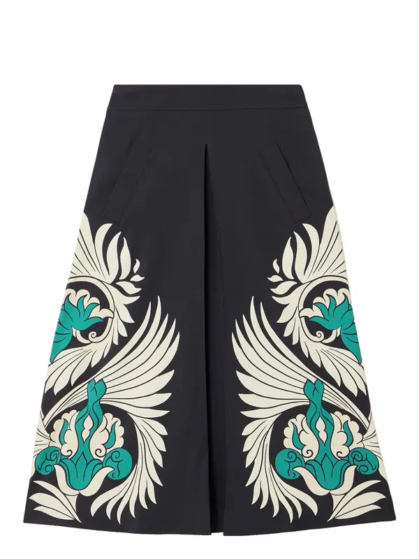 La DoubleJ Floral-print Crepe De Chine Midi Skirt - Multi
