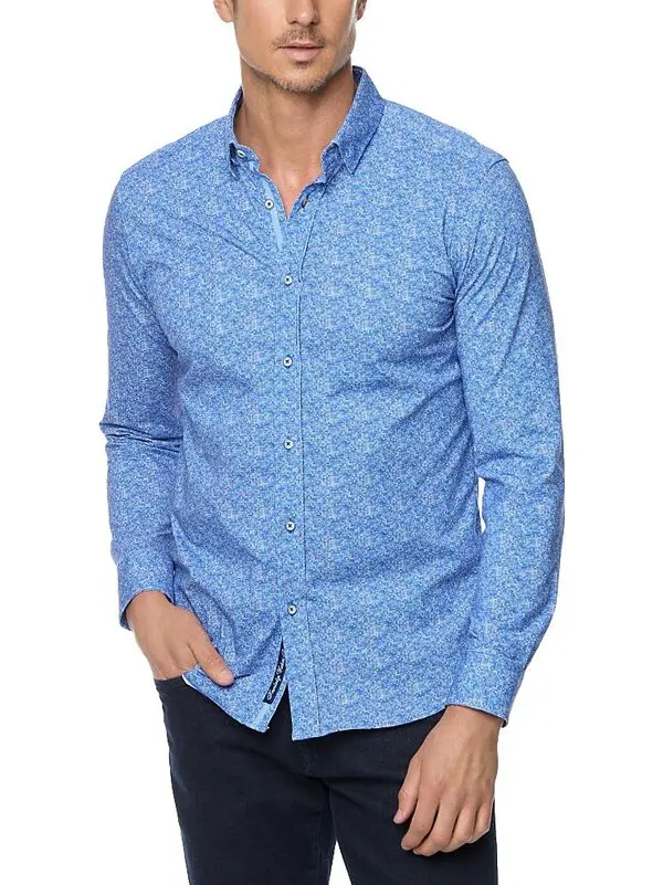 Robert Graham Boden Button Front Printed Shirt - Blue
