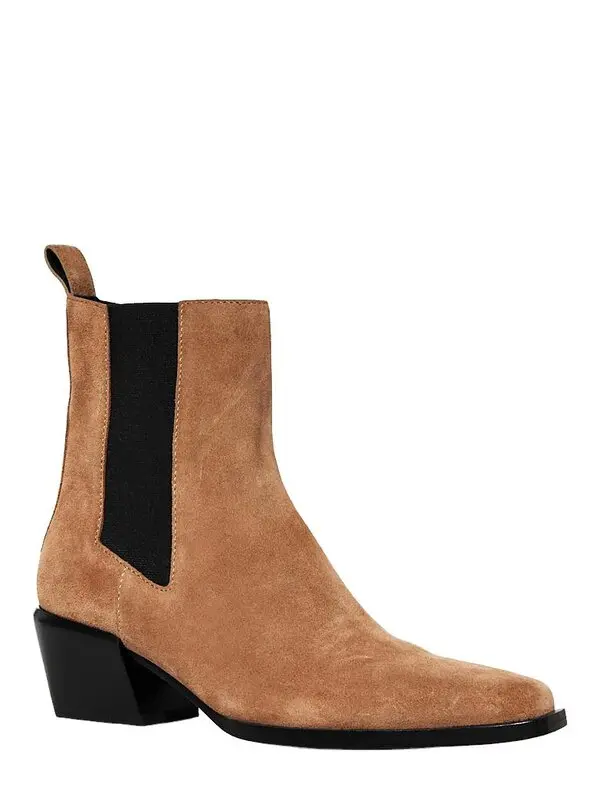 Rag & Bone Joni Square Toe Chelsea Boots - Camel/black Suede