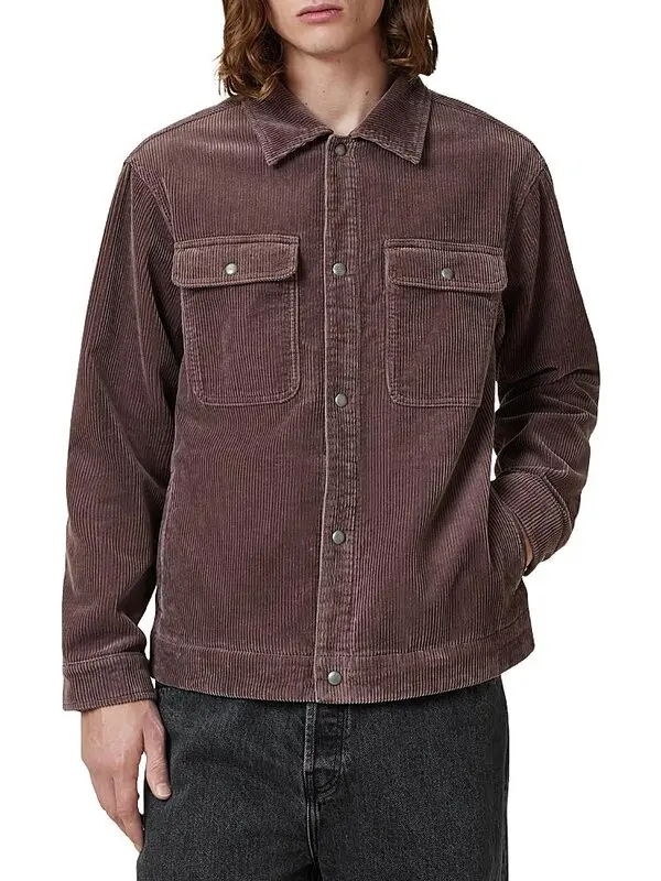 ALLSAINTS Castleford Corduroy Shirt Jacket - Chesnut Brown