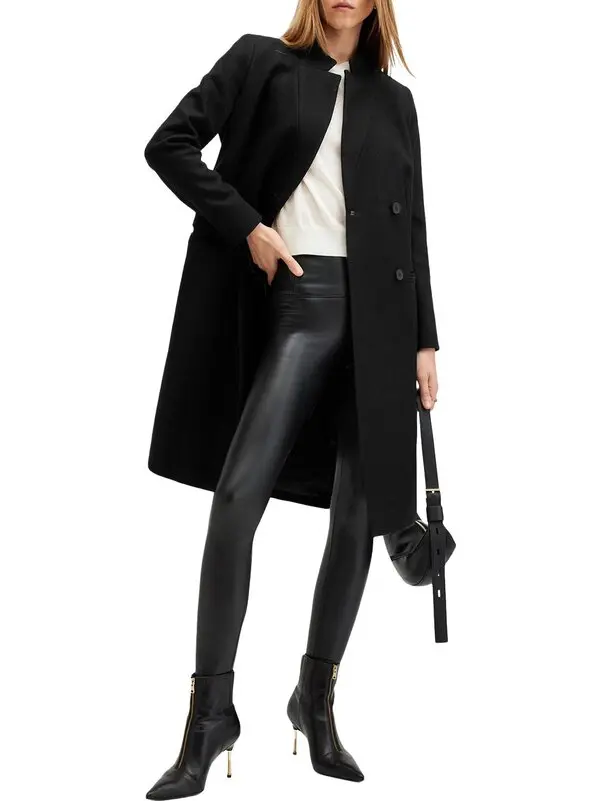 ALLSAINTS Sidney Wool Cashmere Blend Tailored Coat - Black