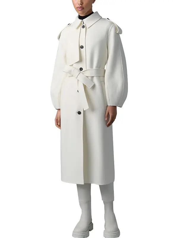 Mackage Ceyla Wool Trench Coat - Cream